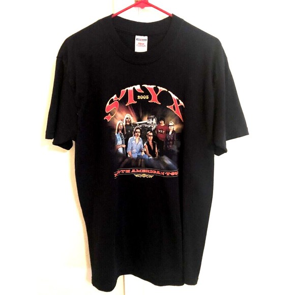 Gildan | Shirts | Styx 205 North American Tour Band Black Tshirt Large ...